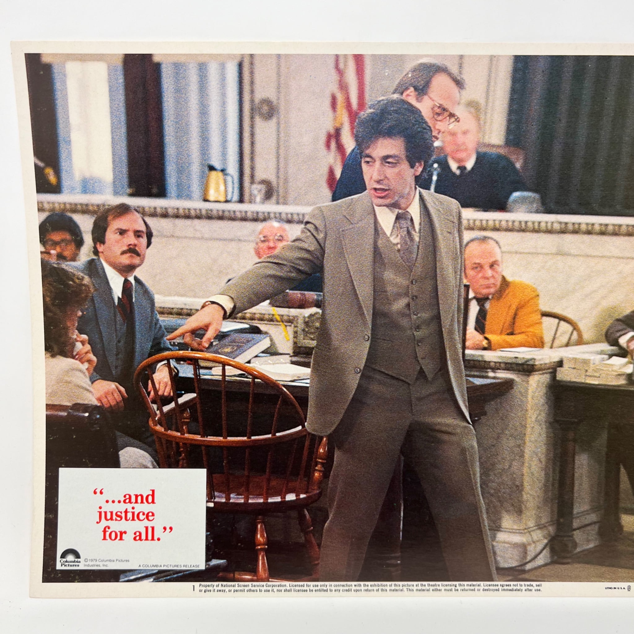 1979 and Justice For All Al Paccino Lobby Card Movie Poster No.1 ...