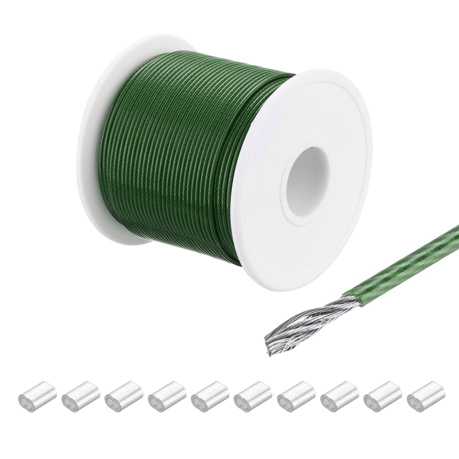 197Ft(60M) Wire Rope 304 Stainless Steel Cable 1/16" (1.5 mm) Vinyl ...