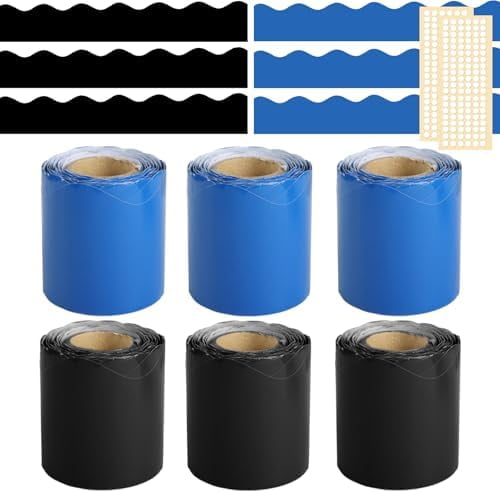 197ft Bulletin Board Borders, 6 Rolls 2.2" Poster Board Decorations ...