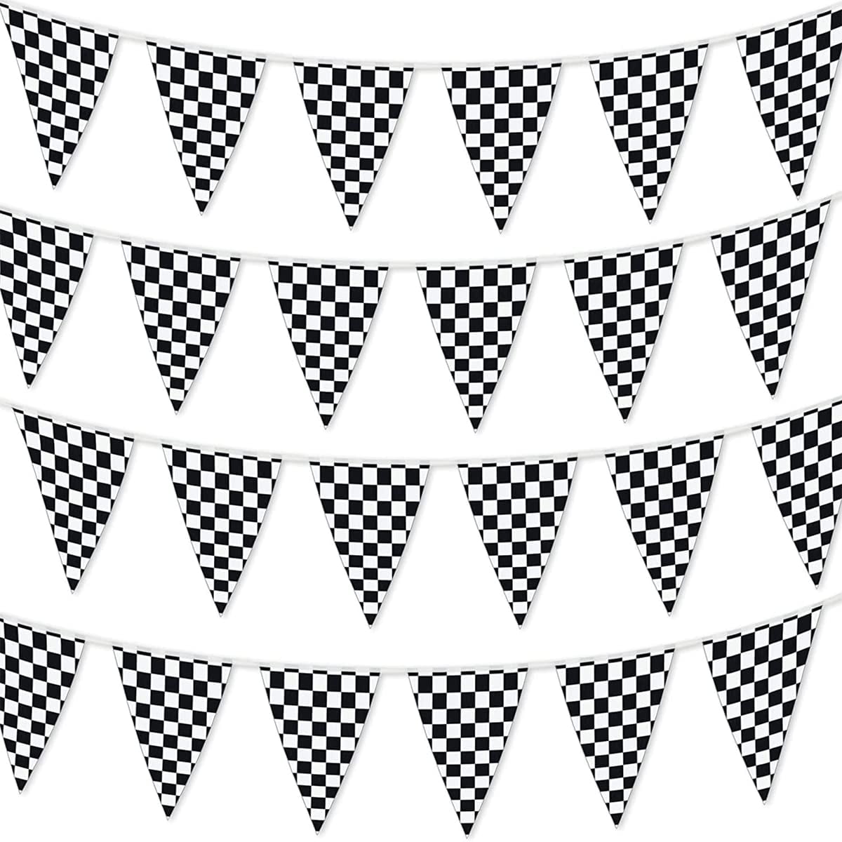 197ft Racing Flag Pennants, 60M Plaid Car Party Decoration with Flag ...