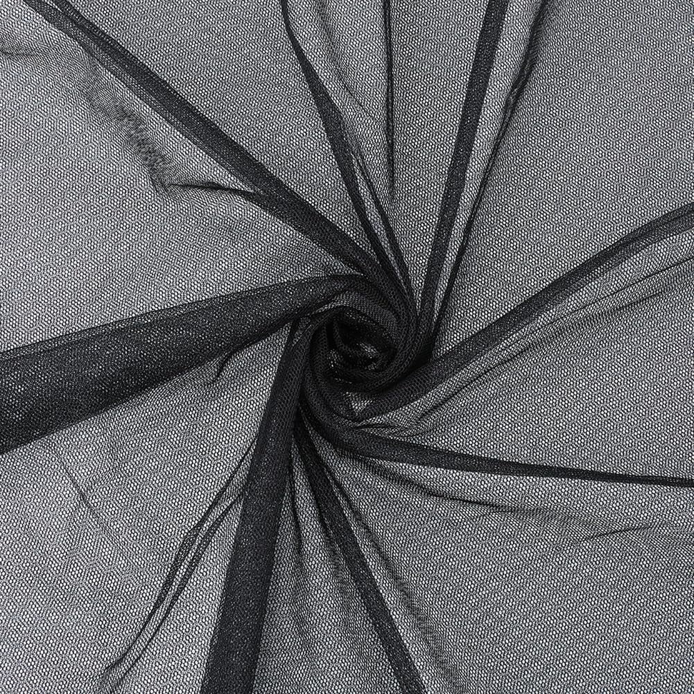 197x63 Inch Polyester Mesh Fabric Black Voile Solid Mosquito Net ...