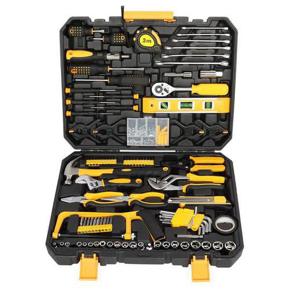 198 Piece Tool Set General Household Hand Tool Kit with Plastic Toolbox ...