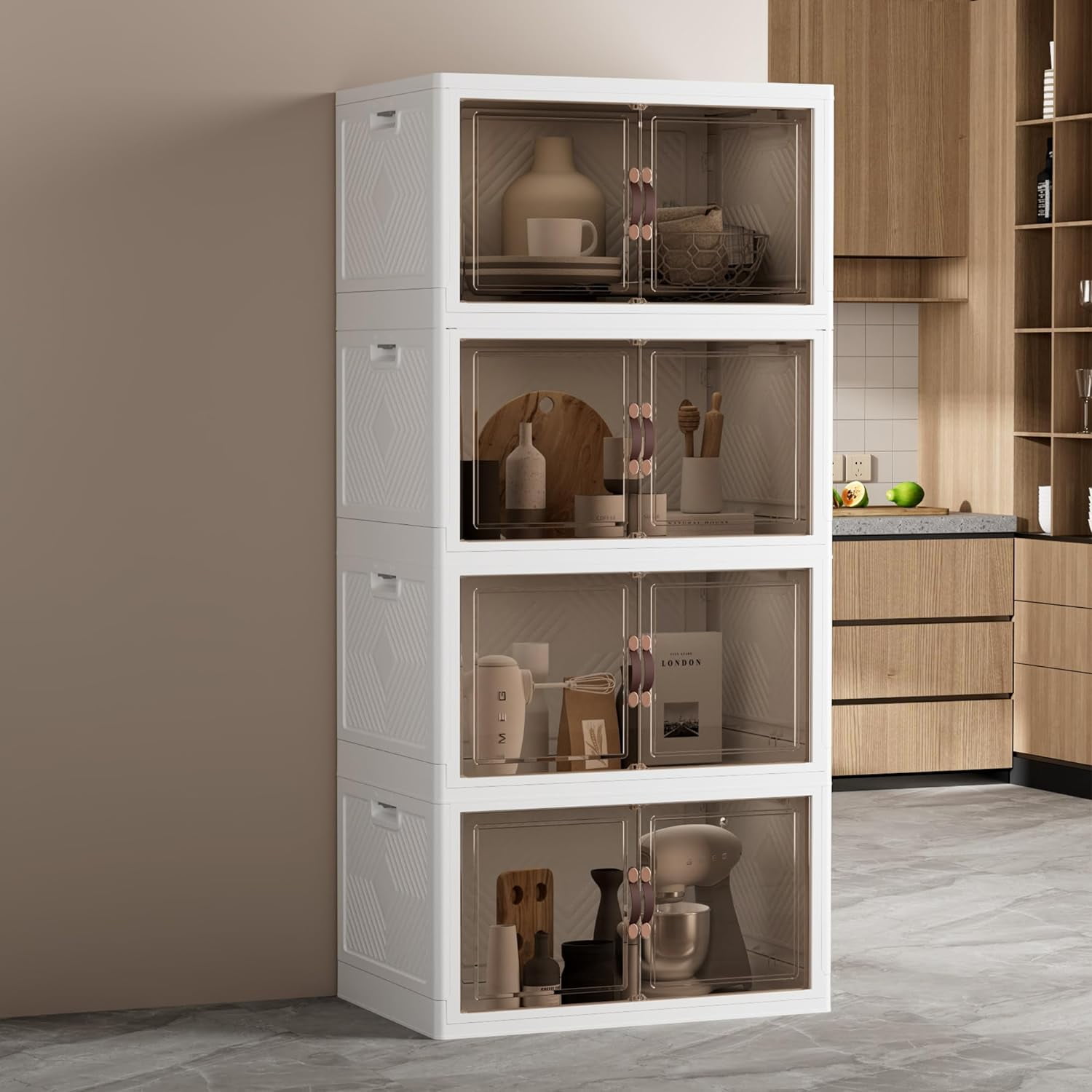 198 Qt Stackable Storage Bins with Lids, Closet Organizers and Plastic ...