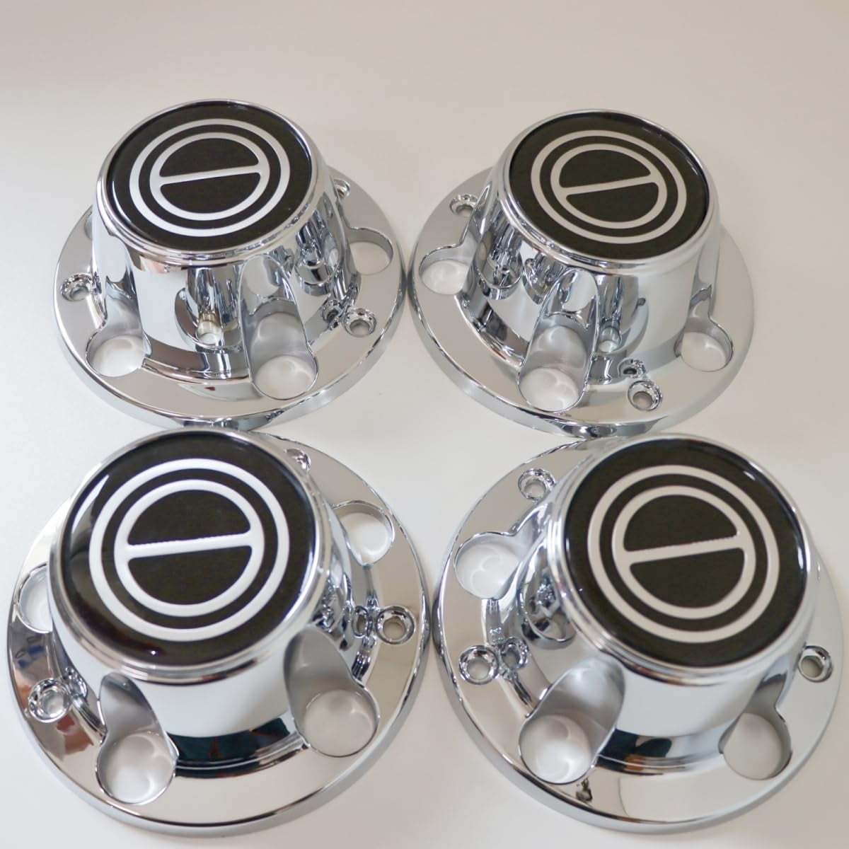 1980-1996 F150 Bronco Van Chrome Wheel Hub Center Caps Black Center 4 ...
