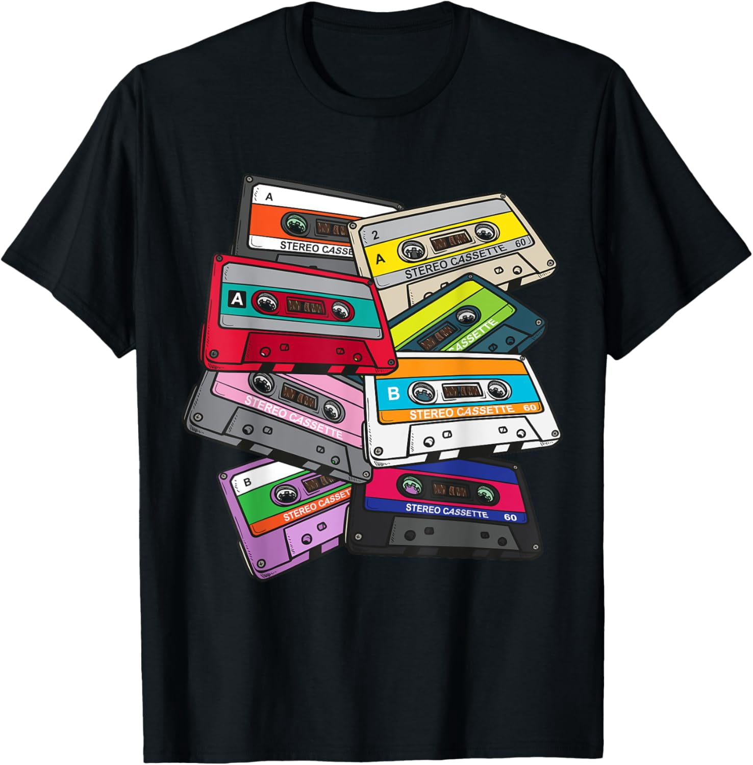 1980 80's Kid Vintage Generation Eighties Cassette Tape T-Shirt ...