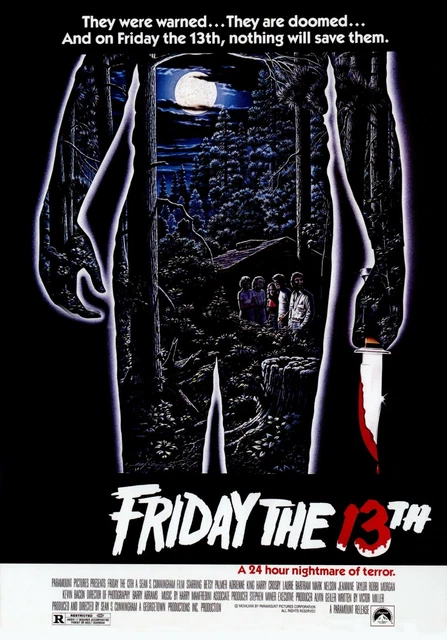 1980 Friday The 13Th A 24 Hour Nightmare Of Terror Poster Crystal Lake ...