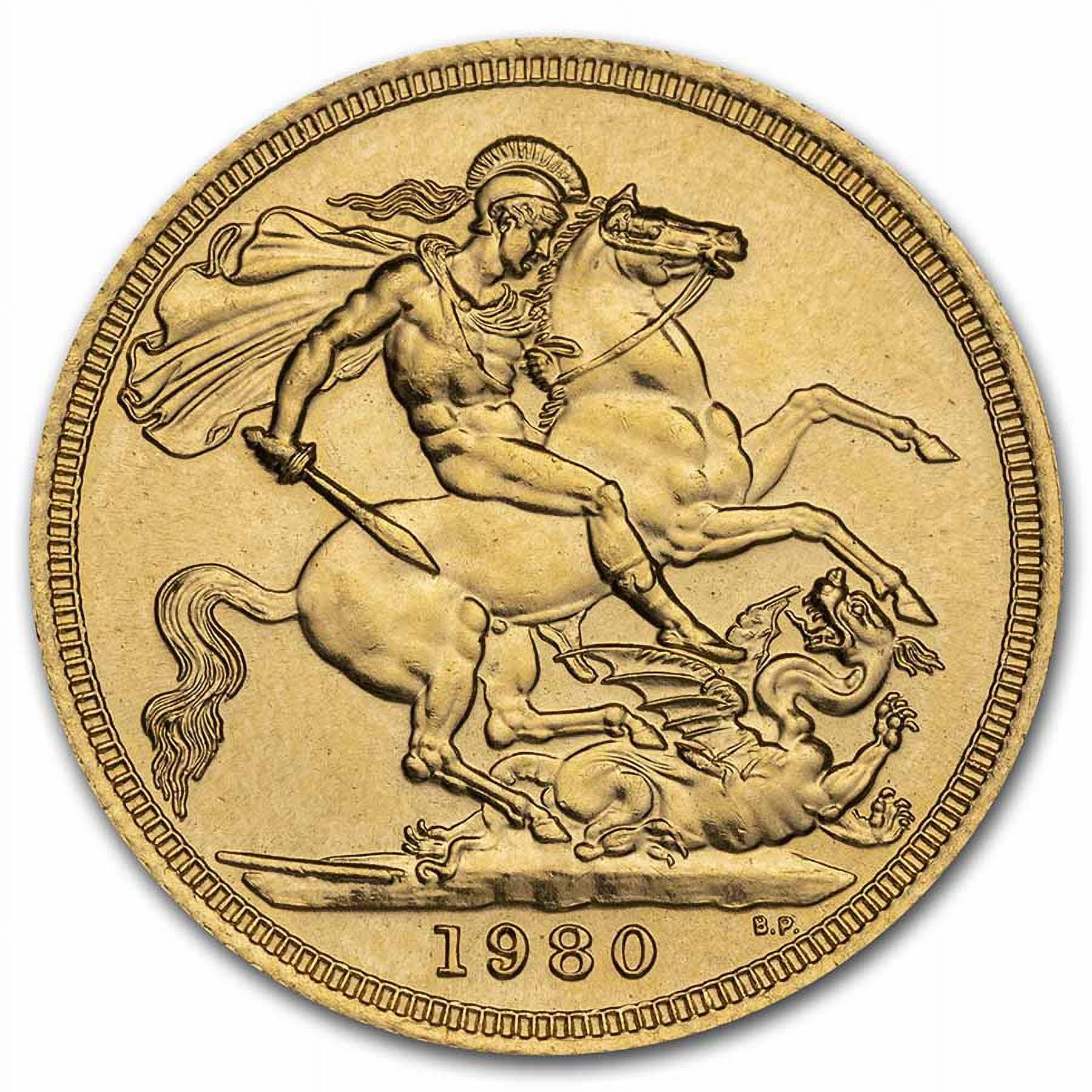1980 Great Britain Gold Sovereign Elizabeth II BU - Walmart.com