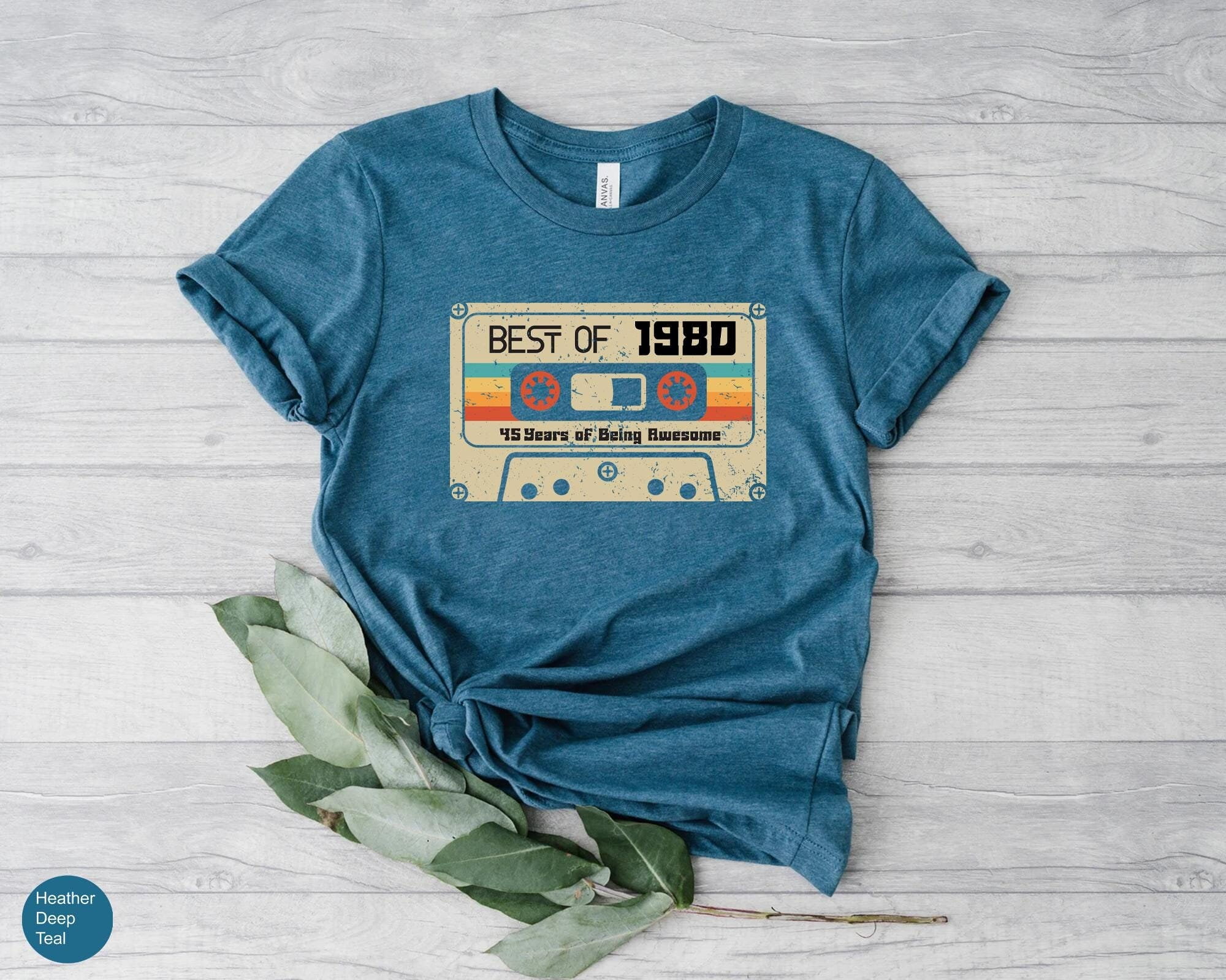 1980 T-Shirt, Made in 1980, 45th Birthday, 45 Years Old Gift, 45th Birthday Idea, 45 Clas ...