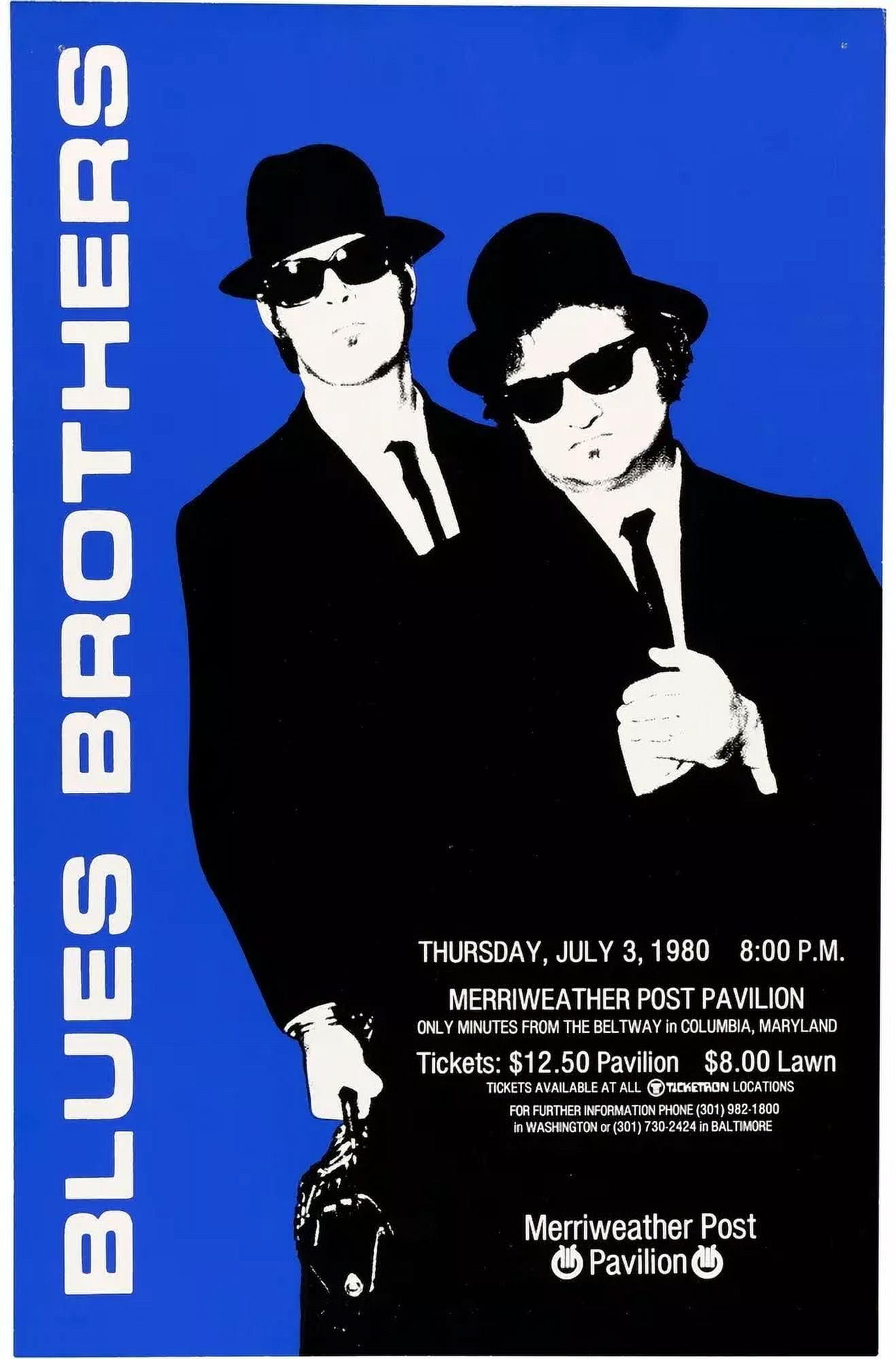 1980 THE BLUES BROTHERS CONCERT POSTER WALL ART PRINT IN JOHN BELUSHI ...