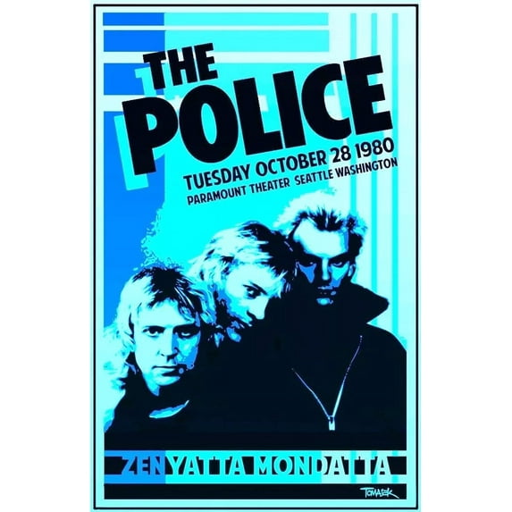 1980 THE POLICE CONCERT POSTER WALL ART PRINT in OLD SCHOOL TECH STYLE ...
