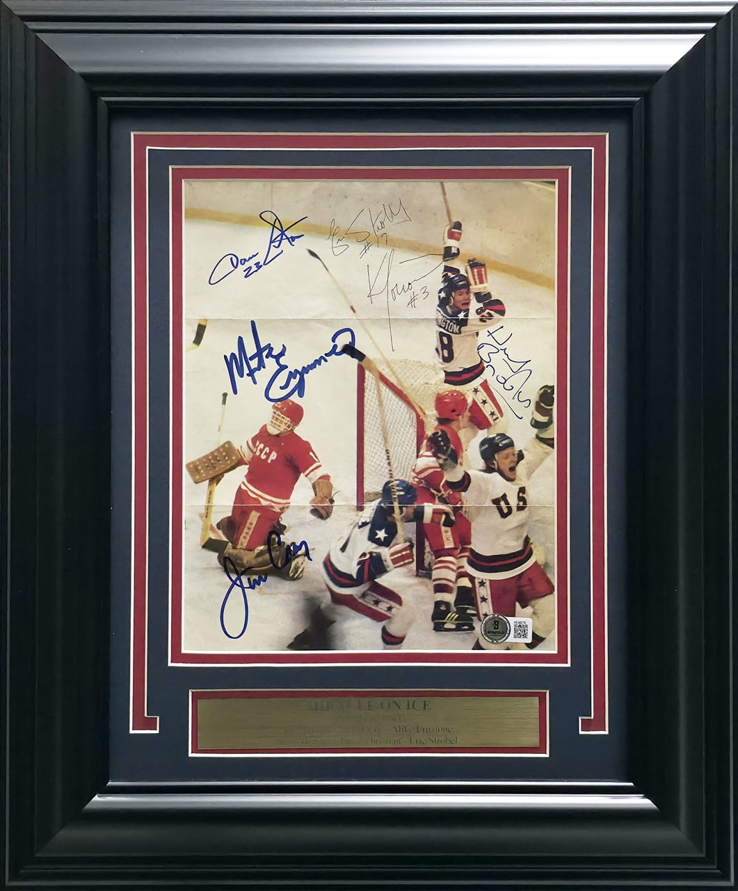 1980 Team USA Miracle On Ice Team Autographed Framed 8x10 Magazine Page ...
