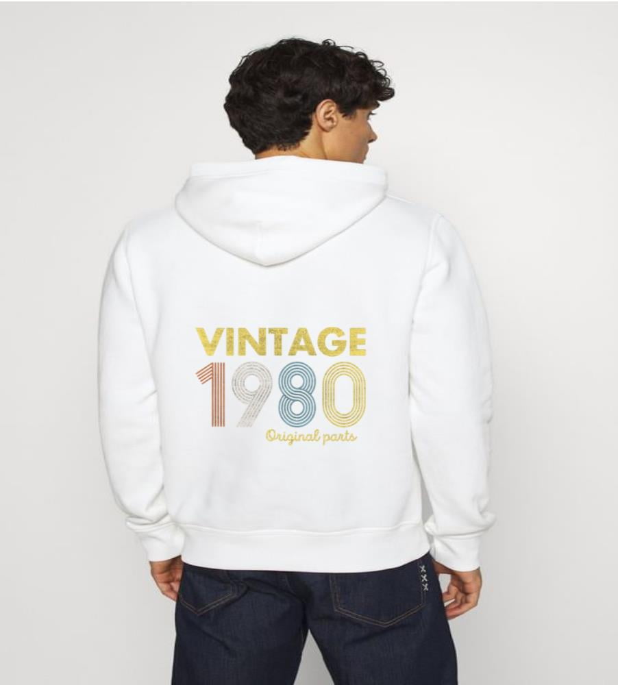 1980 Vintage Hoodie, Iconic Retro Design, for men & women, up to size ...