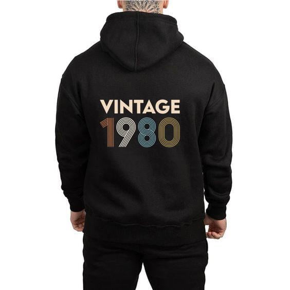 1980 Vintage Hoodie, Retro Classic Design, for men & women, up to size ...