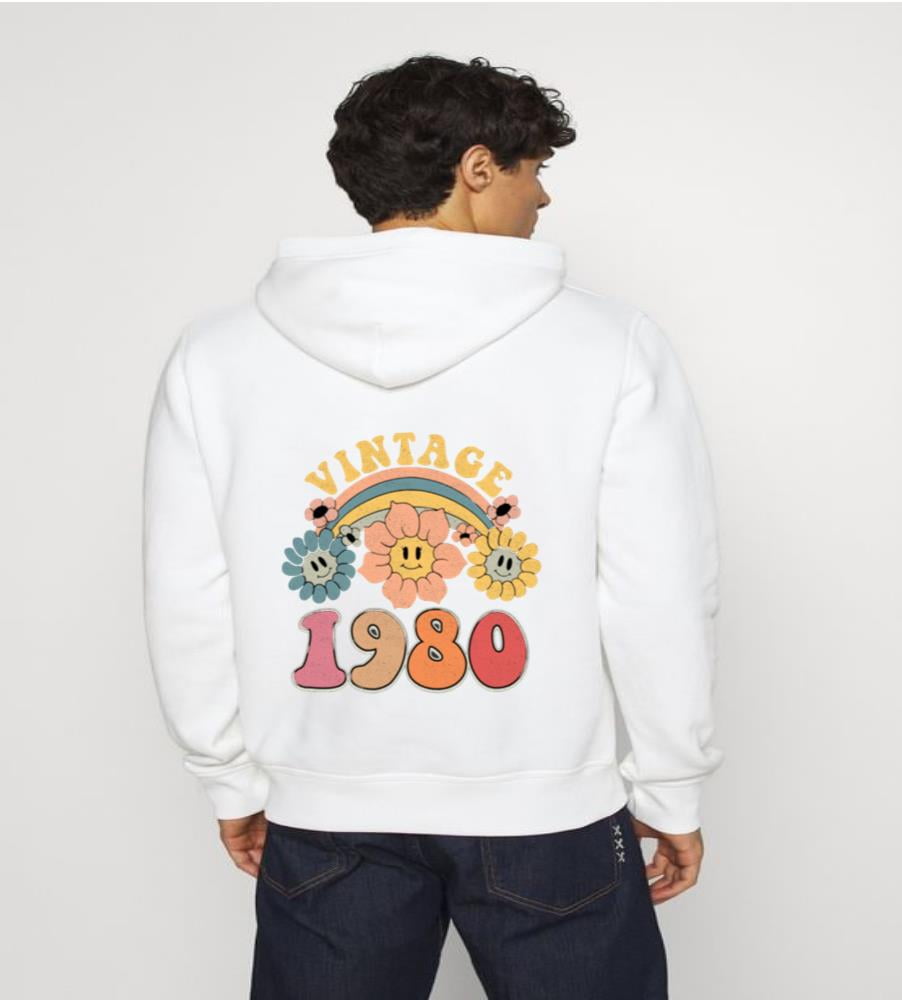 1980 Vintage Hoodie, Retro Cool Design, for men & women, up to size 5XL ...