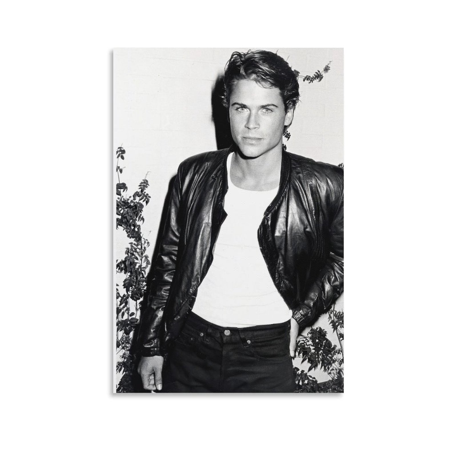 1980's American Actor Rob Lowe Black And White Poster Poster Decorative ...