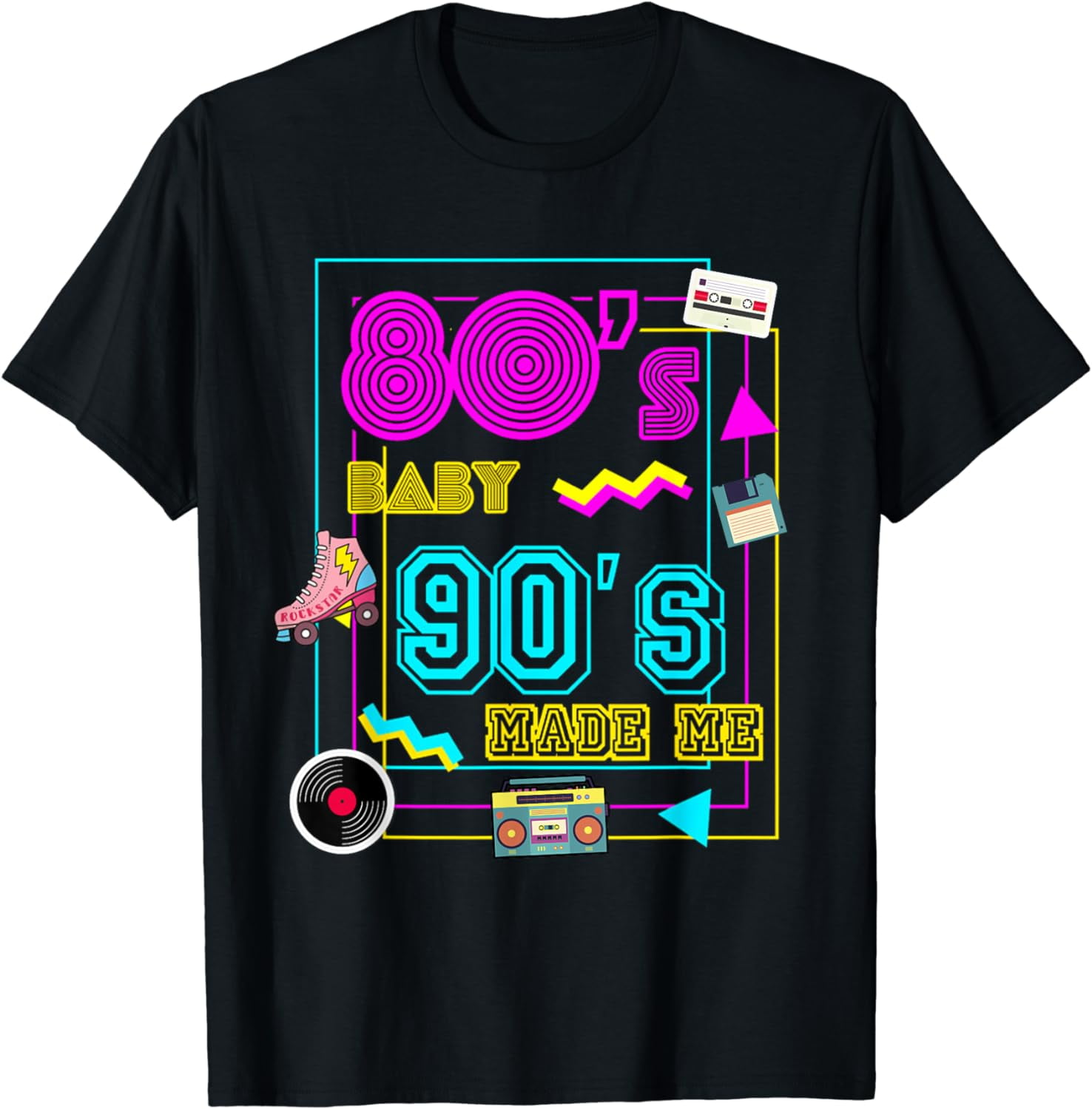 1980s 80's Baby 1990s 90's Outfit Costume Retro Party Theme T-Shirt - Walmart.com