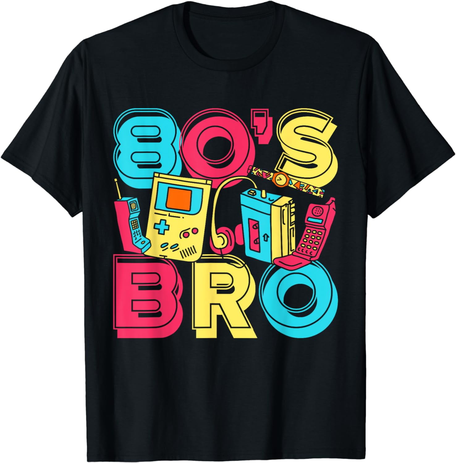 1980s Costume Party Vintage 80s Music Lover 80s Bro Eighties T-Shirt ...