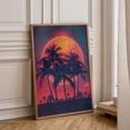 1980s Miami Sunset Retro Synthwave Palm Tree Neon Tropical Vaporwave ...