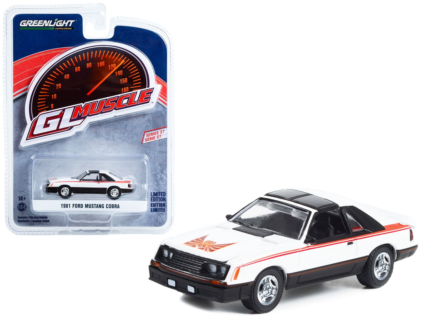 1981 Ford Mustang Cobra Polar White and Black w/Red Stripes "Greenlight ...