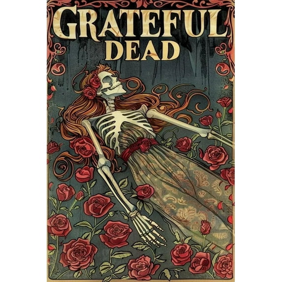 1981 GRATEFUL DEAD PROMO POSTER PRINT WALL ART PASTEL CHALK ARTWORK in ...
