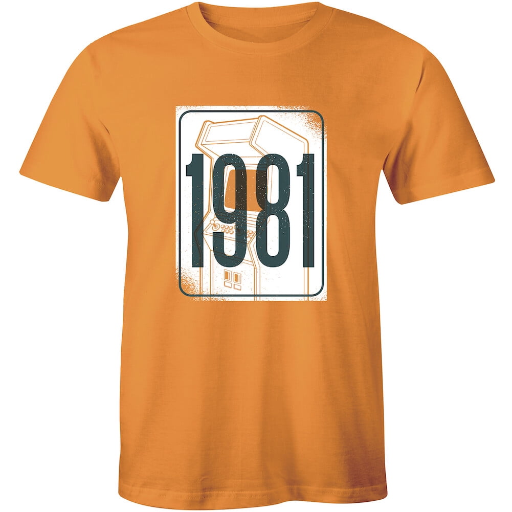 1981 Retro Vintage Gaming Machine Graphic Men's T-shirt Arcade Classic ...