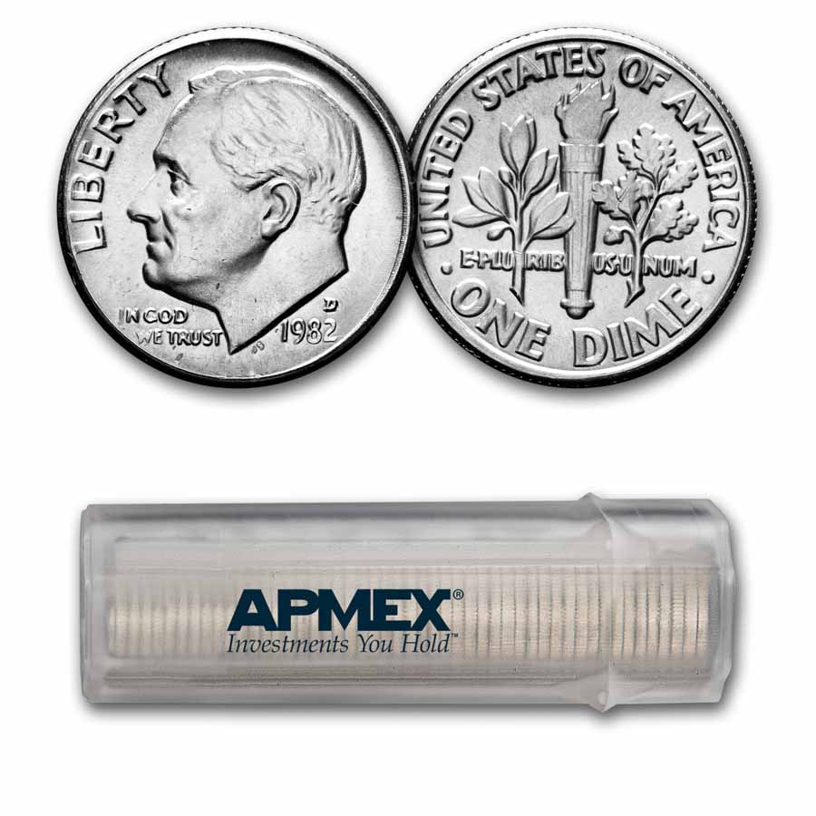 1982-D Roosevelt Dime 50-Coin Roll BU - Walmart.com