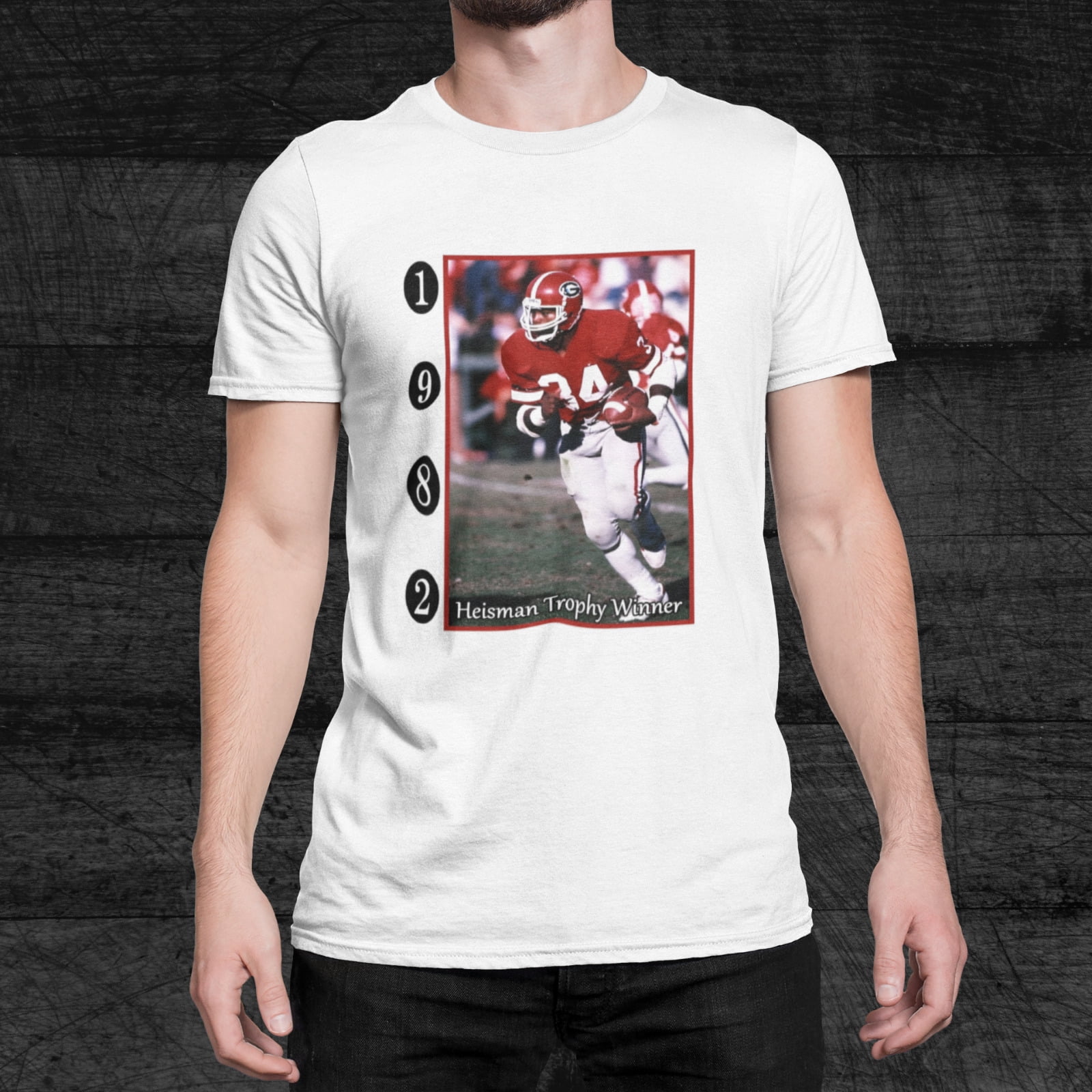 1982 NCAA Heisman Trophy Winner Herschel Walker Graphic Printed T Shirt ...