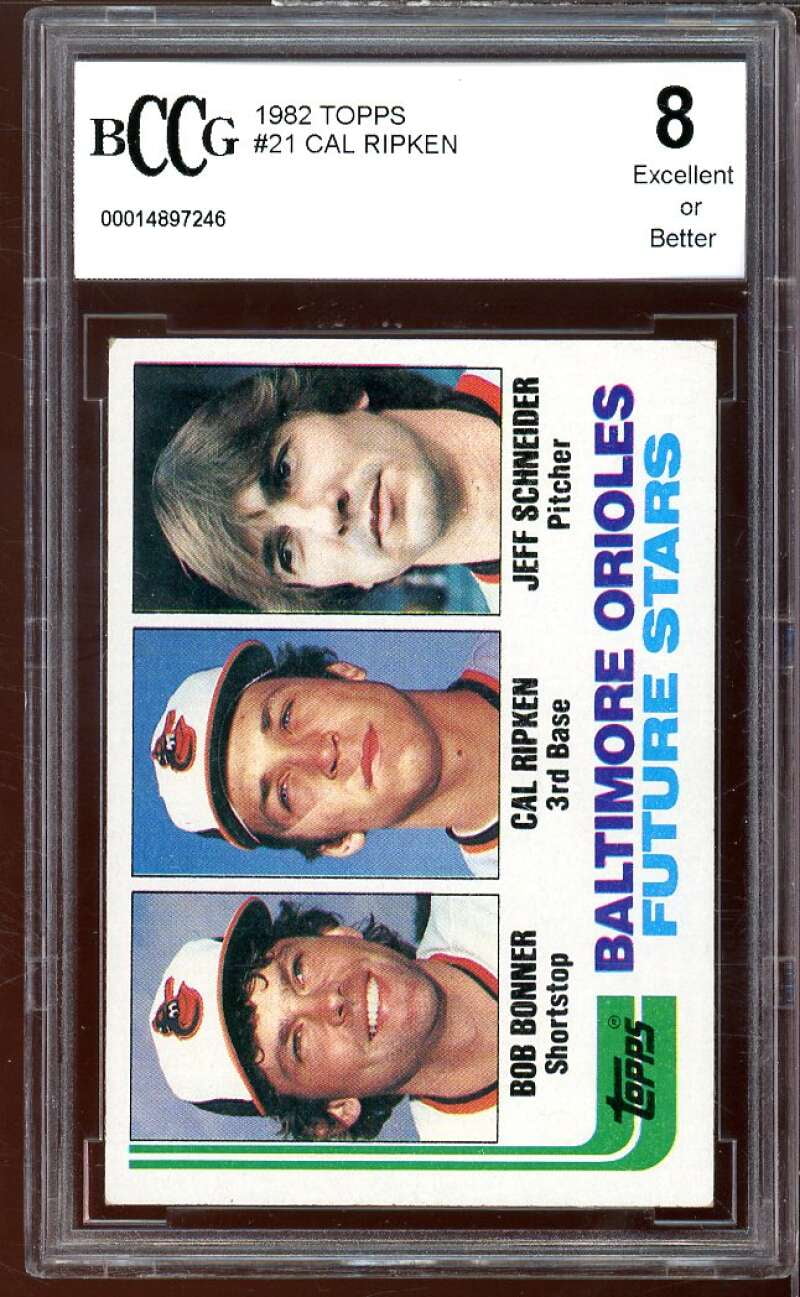 1982 Topps #21 Cal Ripken Rookie Card BGS BCCG 8 Excellent+ - Walmart.com