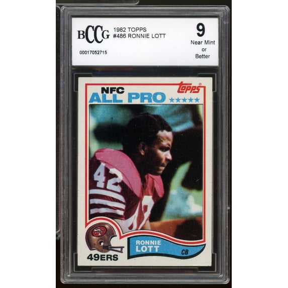 1982 Topps #486 Ronnie Lott Rookie Card BGS BCCG 9 Near Mint+ - Walmart.com