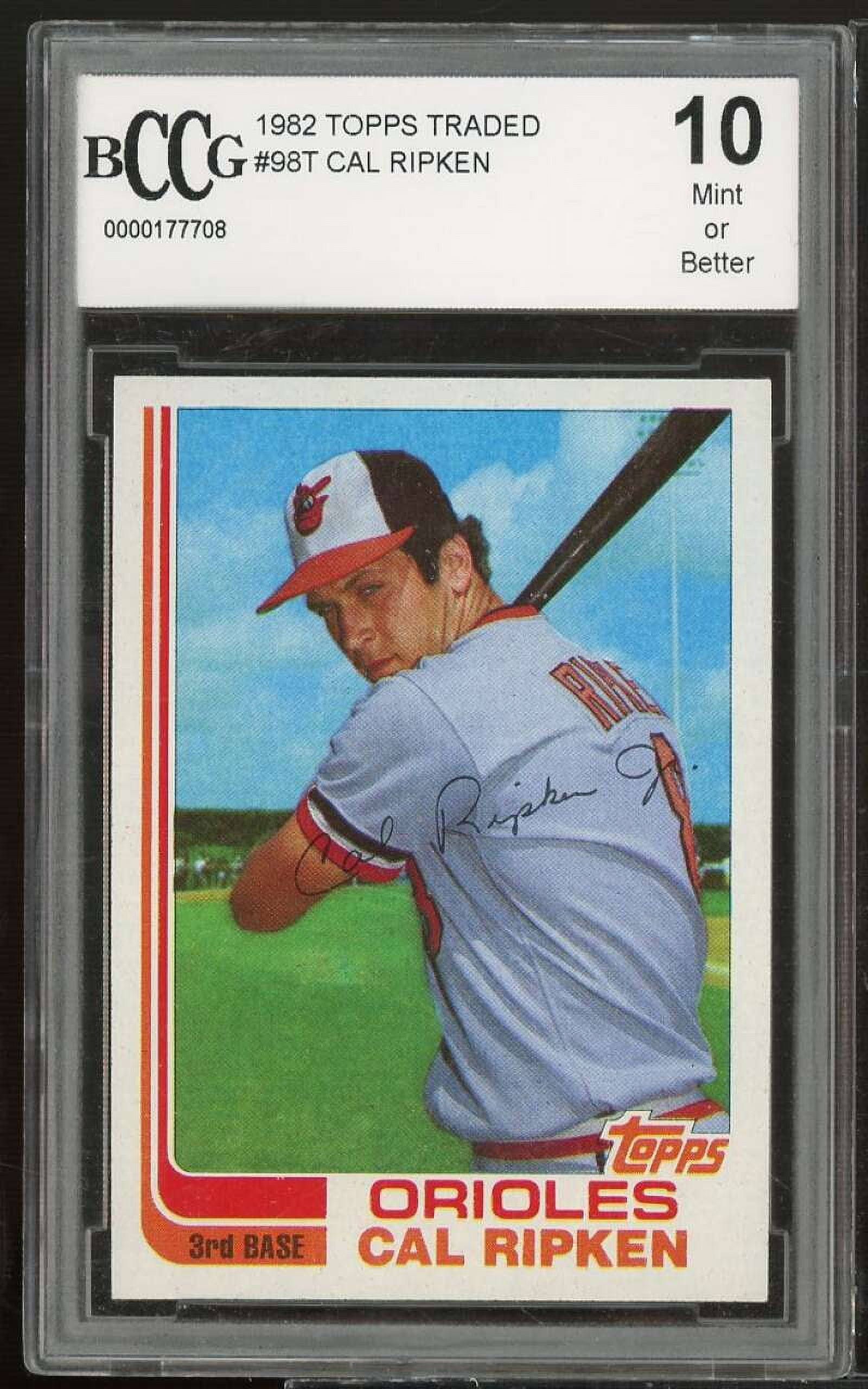 1982 Topps Traded #98T Cal Ripken Jr. Rookie Card BGS BCCG 10 Mint+ ...