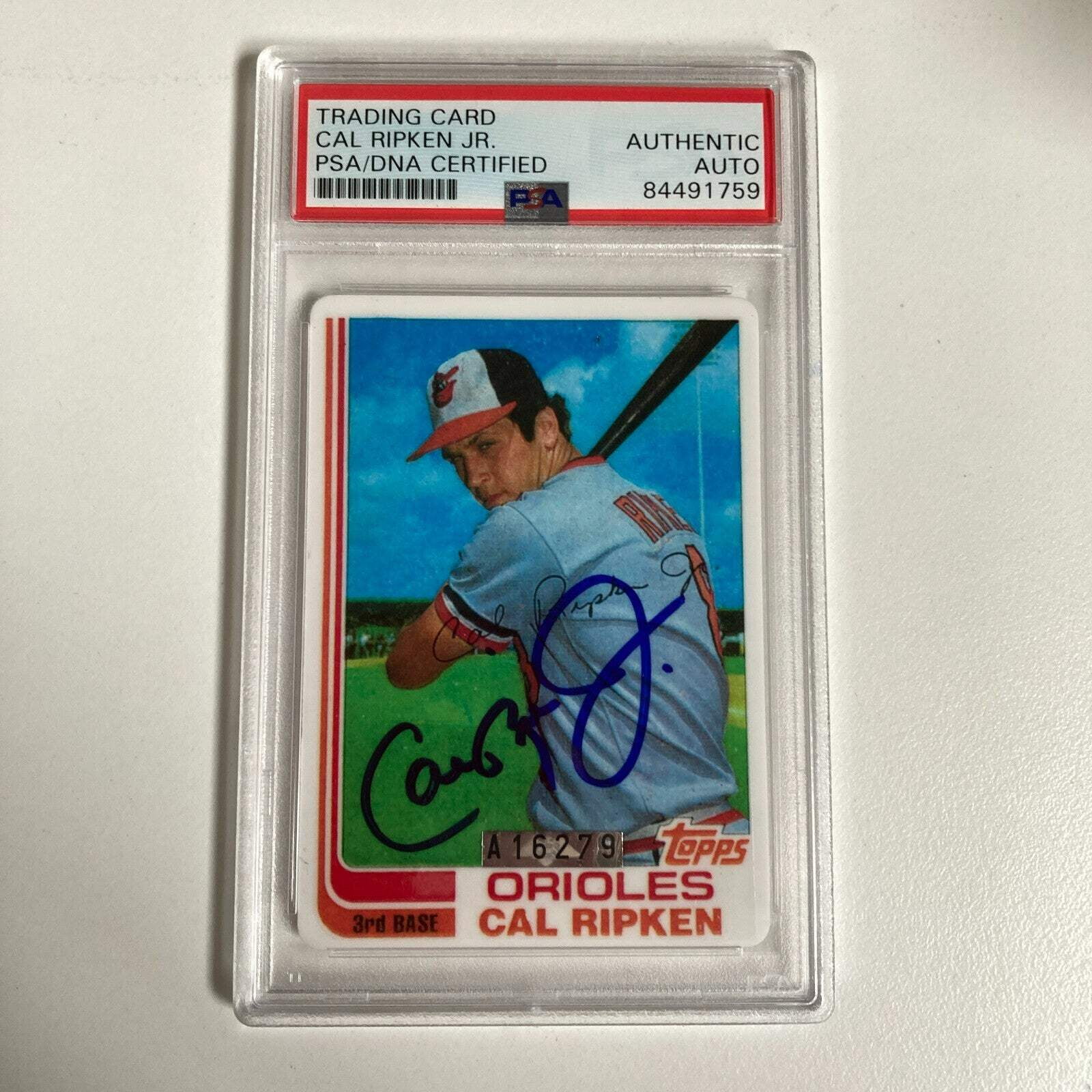 1982 Topps Traded Cal Ripken Jr RC Rookie Signed Porcelain Baseball ...