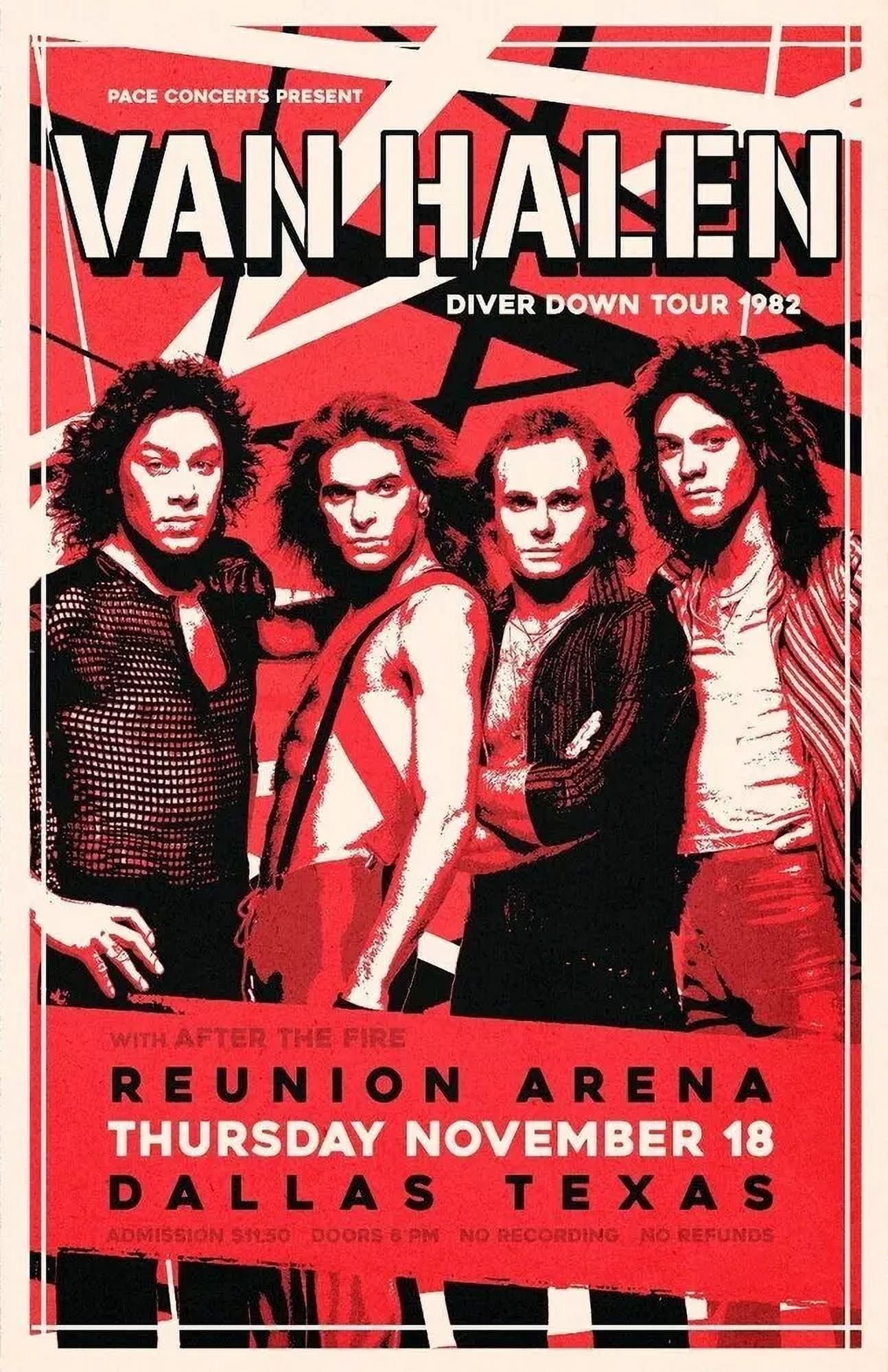 1982 Van Halen Concert Poster Wall Art Print in DIVER DOWN TOUR 16 x 24 ...