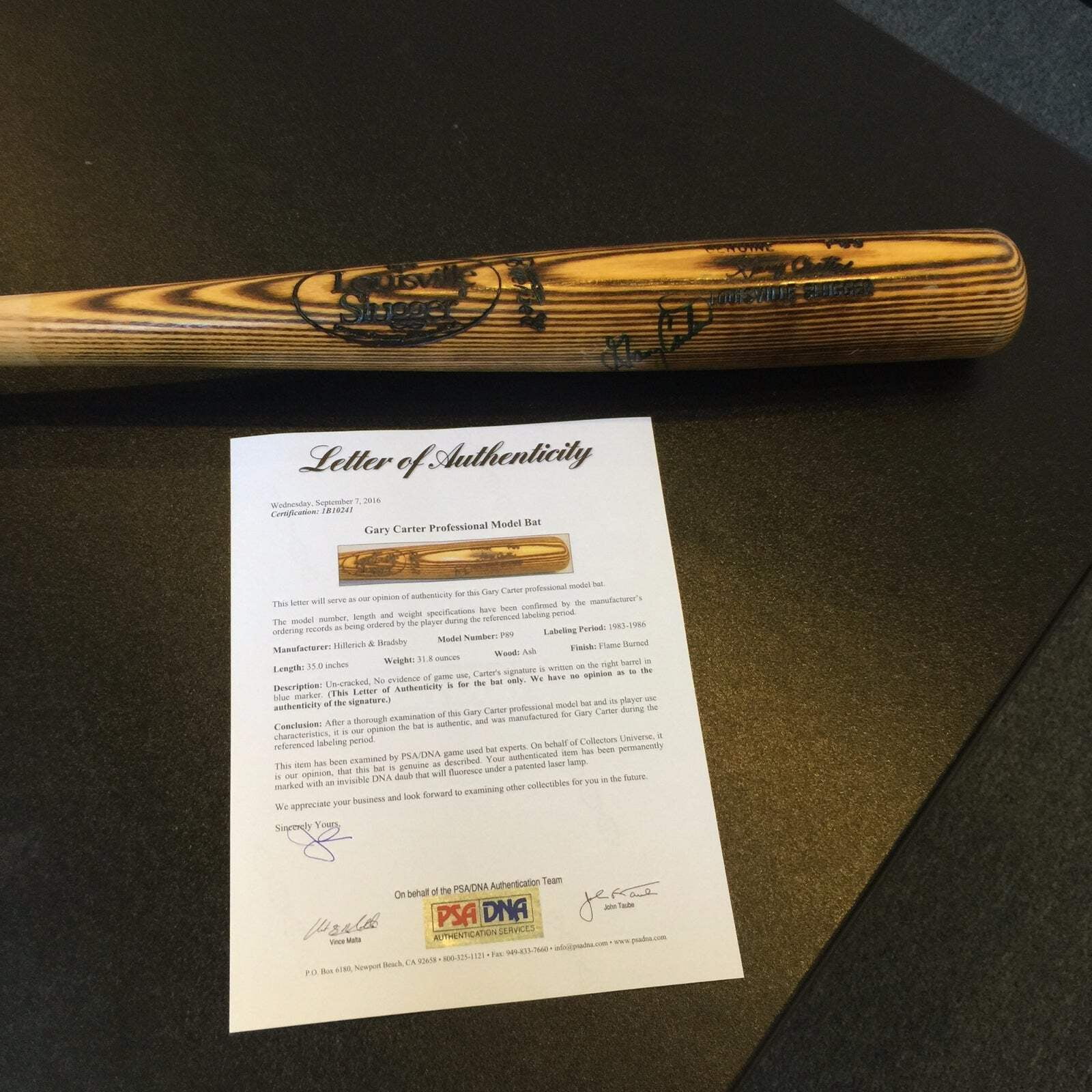 1983-1986 Gary Carter Signed Game Issued Baseball Bat PSA DNA COA NY ...