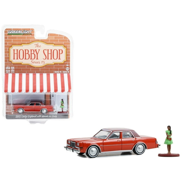 1983 Dodge Diplomat Red with Brown Top and Woman in Dress Figure "The ...