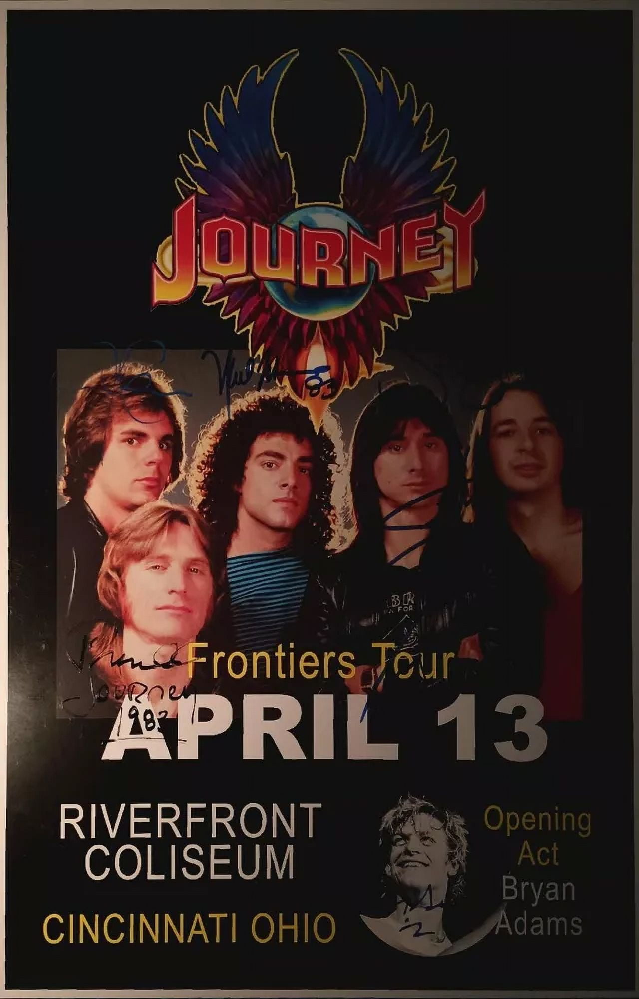 1983 Journey Concert Poster Wall Art Print facsimile signed Bryan Adams ...