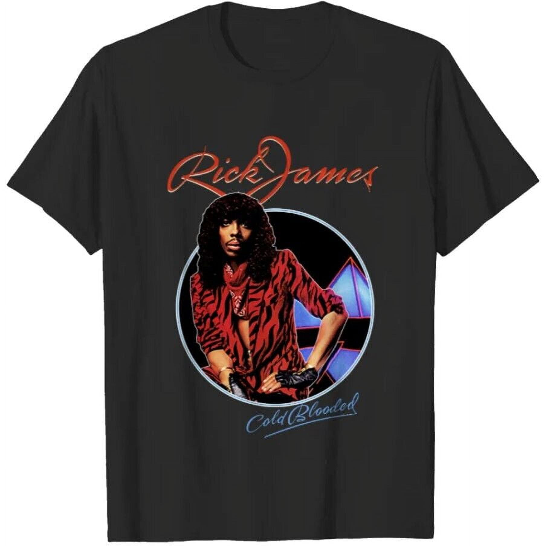 1983 Rick James Shirt Cold Blooded T-Shirt Uni Short Sleeve T-Shirt All ...
