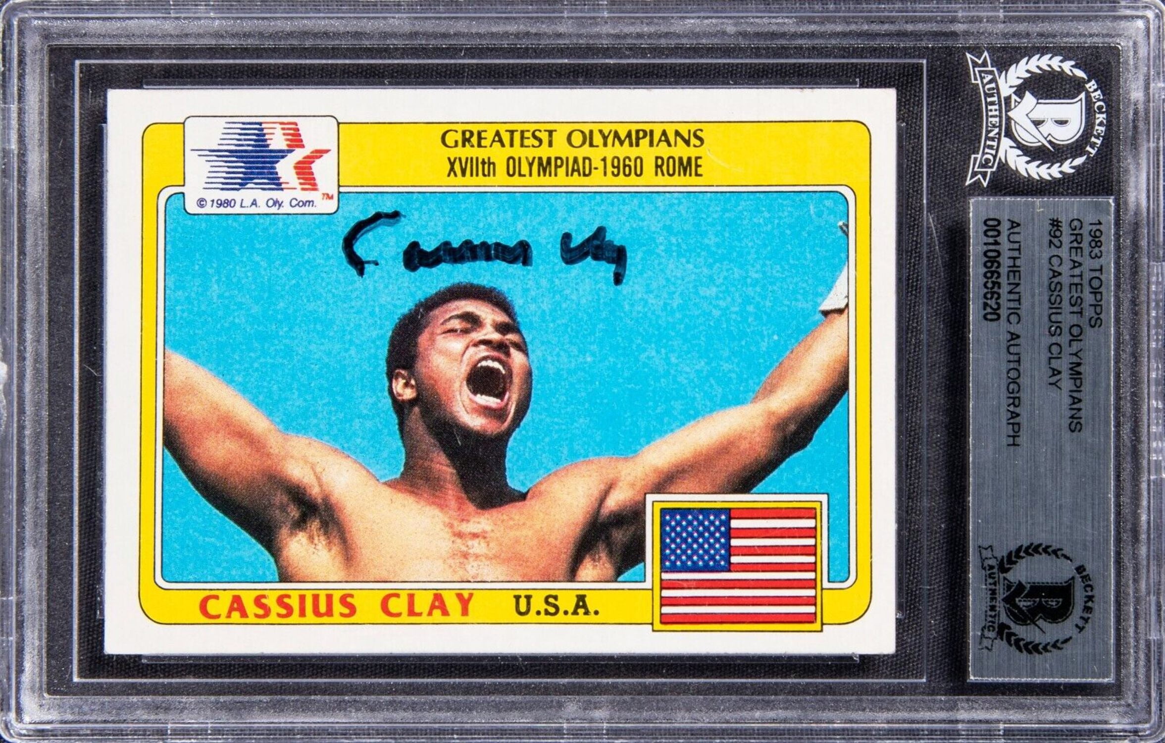 1983 Topps Greatest Olympians Cassius Clay Muhammad Ali Signed Boxing ...