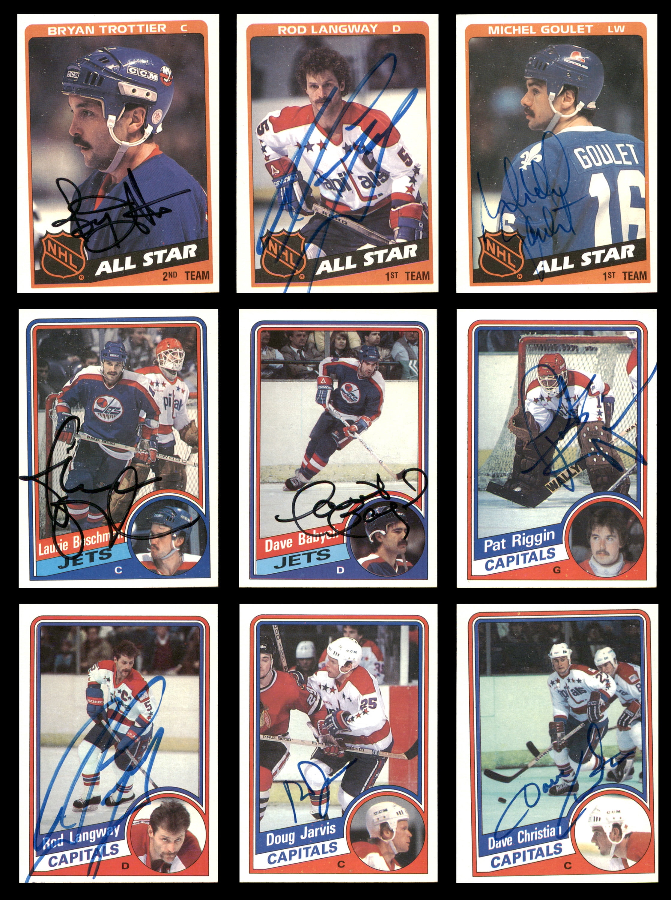 1984-85 Topps Hockey Autographed Cards (71 Count Lot - All Different ...