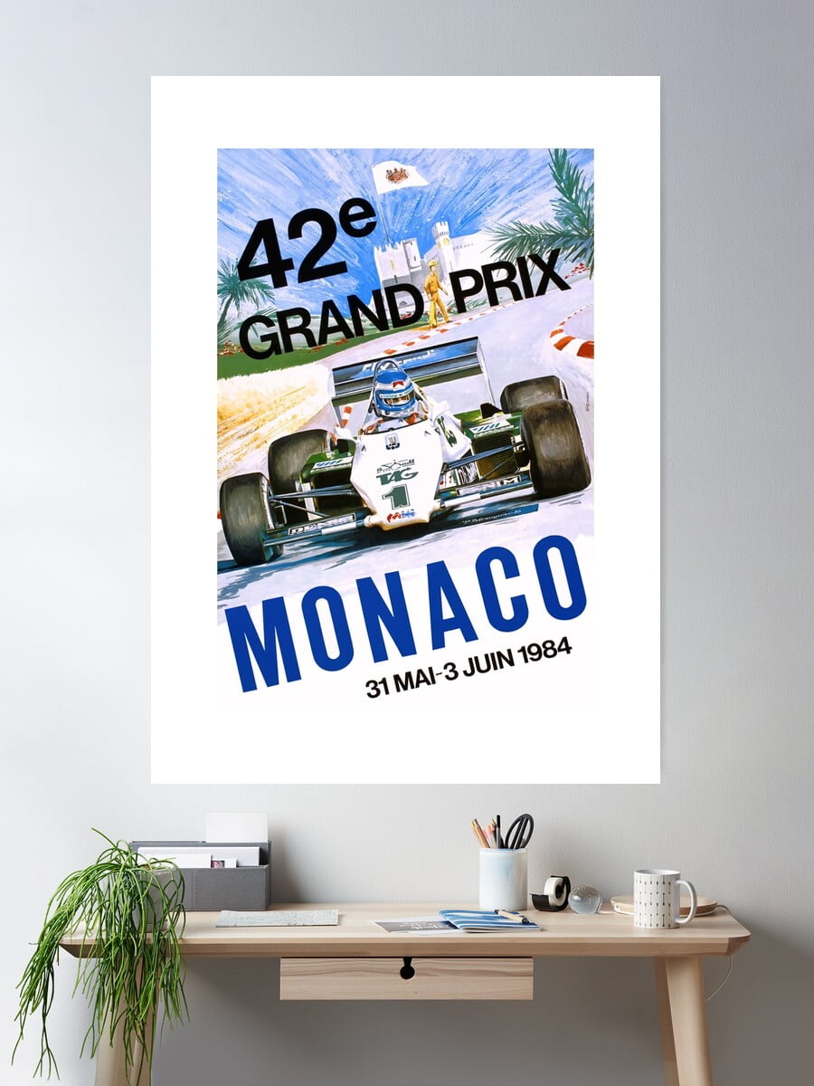 1984 Monaco Grand Prix Racing Poster Poster Wall Art, Modern Wall Decor ...