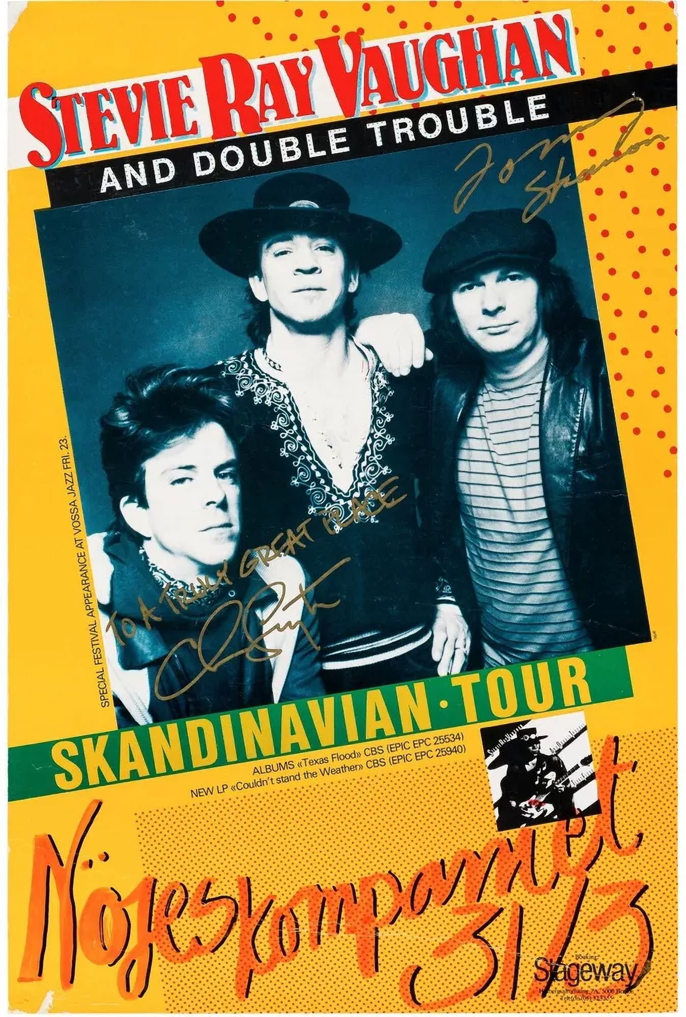 1984 STEVIE RAY VAUGHAN CONCERT POSTER WALL ART PRINT DOUBLE TROUBLE 11 ...