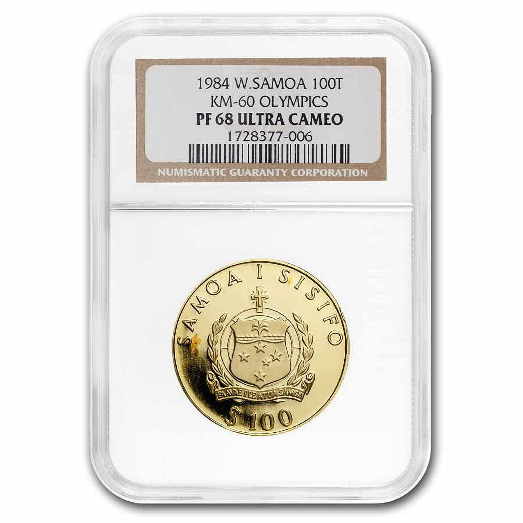 1984 Samoa Gold 100 Tala Olympics PF-68 UCAM NGC - Walmart.com