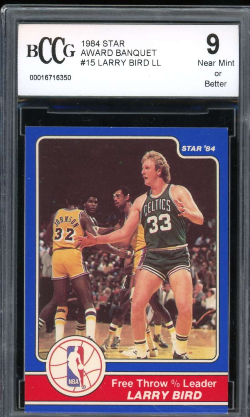 1984 Star Award Banquet #15 Larry Bird Card BGS BCCG 9 Near Mint+ ...
