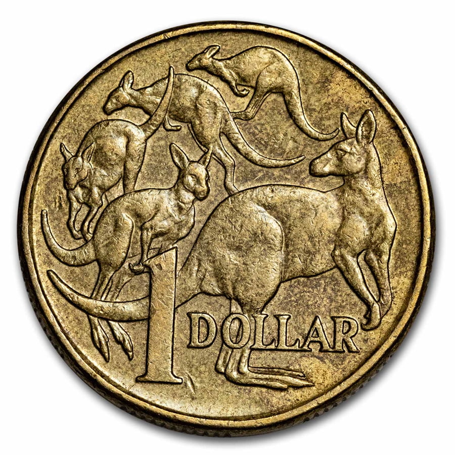 1985-1998 Australia 1 Dollar Elizabeth II Mob of Roos Avg Circ ...