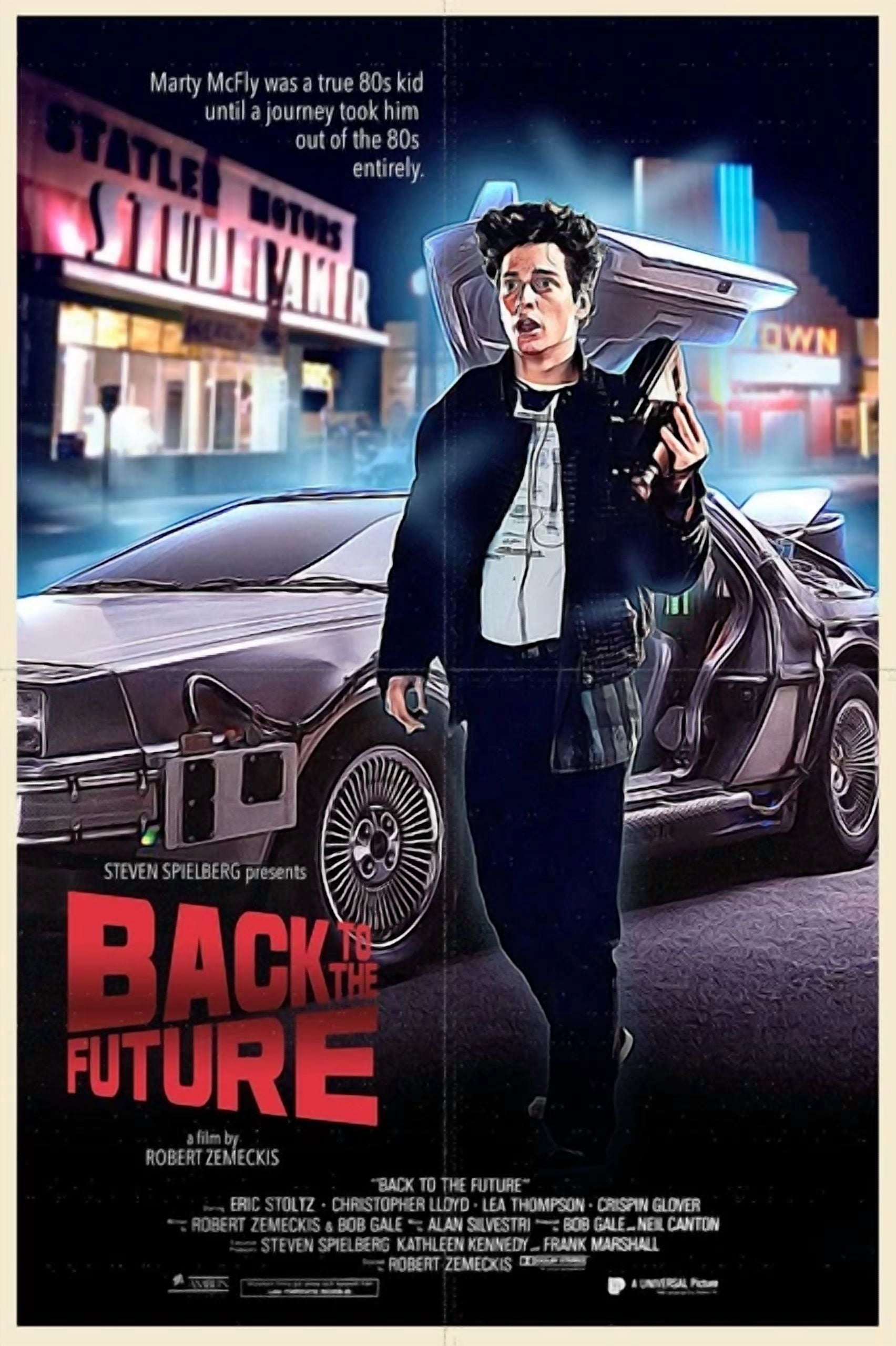 1985 Back To The Future Movie Poster Eric Stoltz Marty Mcfly The Flash ...