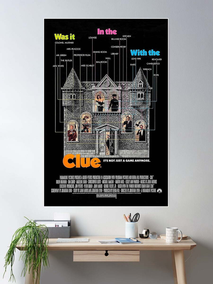 1985 Clue Movie Poster Poster Wall Art, Modern Wall Decor For Living ...