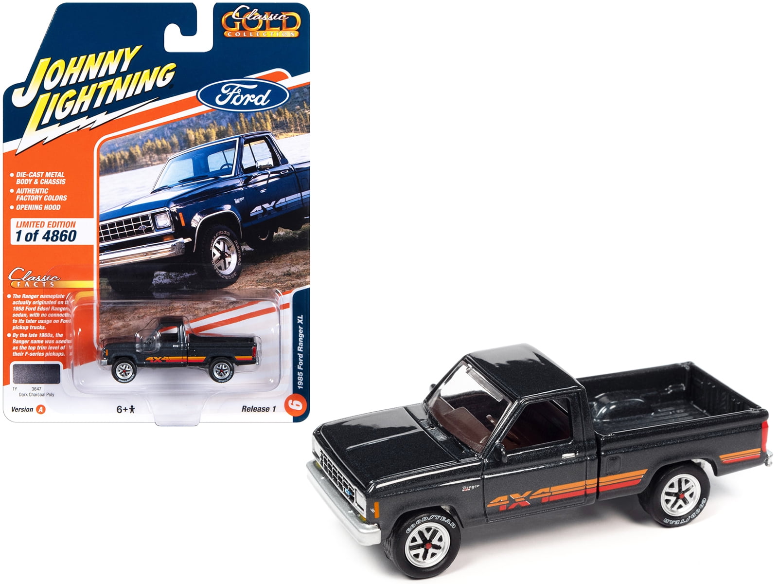 1985 Ford Ranger XL Pickup Truck Dark Charcoal Metallic with Stripes ...