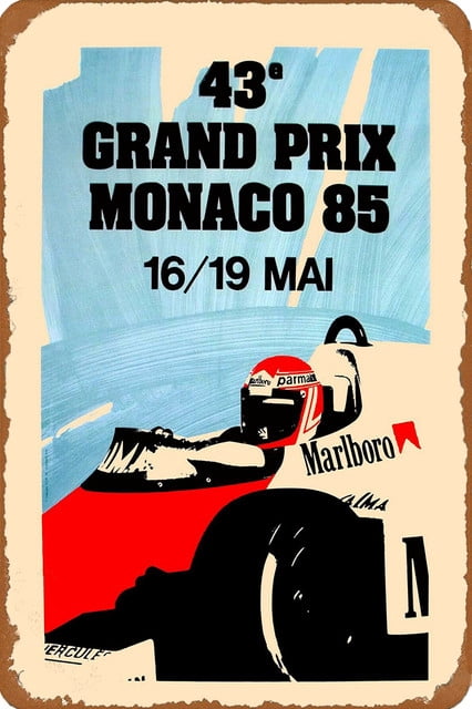 1985 Monaco Grand Prix Automobile Race Car Advertisement Vintage Print ...