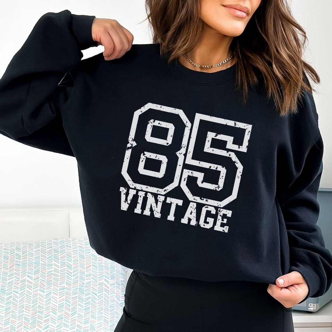 1985 Sweatshirt, Vintage Inspired Distressed Birthday Sweatshirt ...