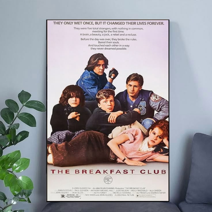 1985 The Breakfast Club Movie Poster Print Andrew Claire John Brian ...