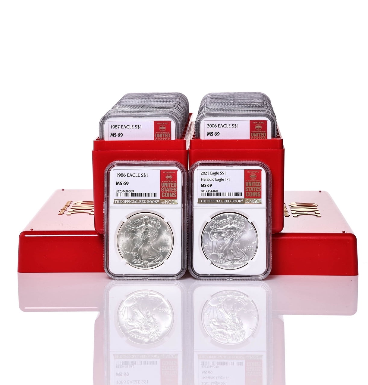 1986-2025 American Silver Eagle 41-pc Set NGC MS69 Red Book (3 New NGC ...